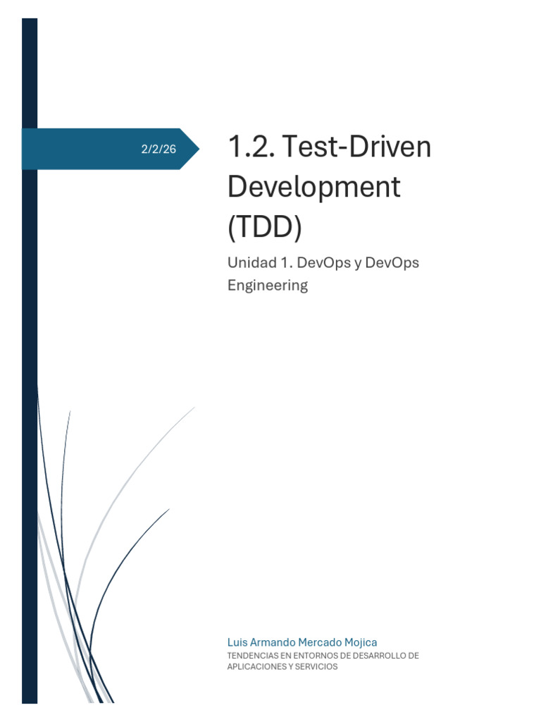 1.2. Test-Driven Development (TDD) | PDF | Desarrollo guiado por ...