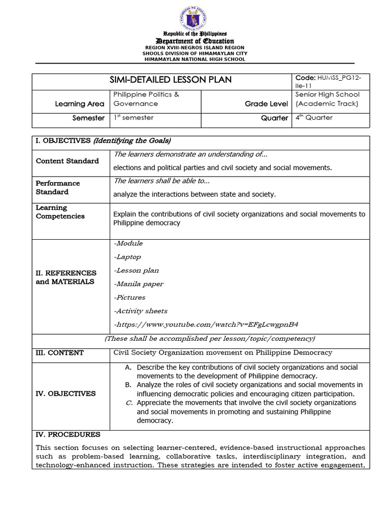 Lesson Plan Template (NEAP Training) (Repaired) | PDF