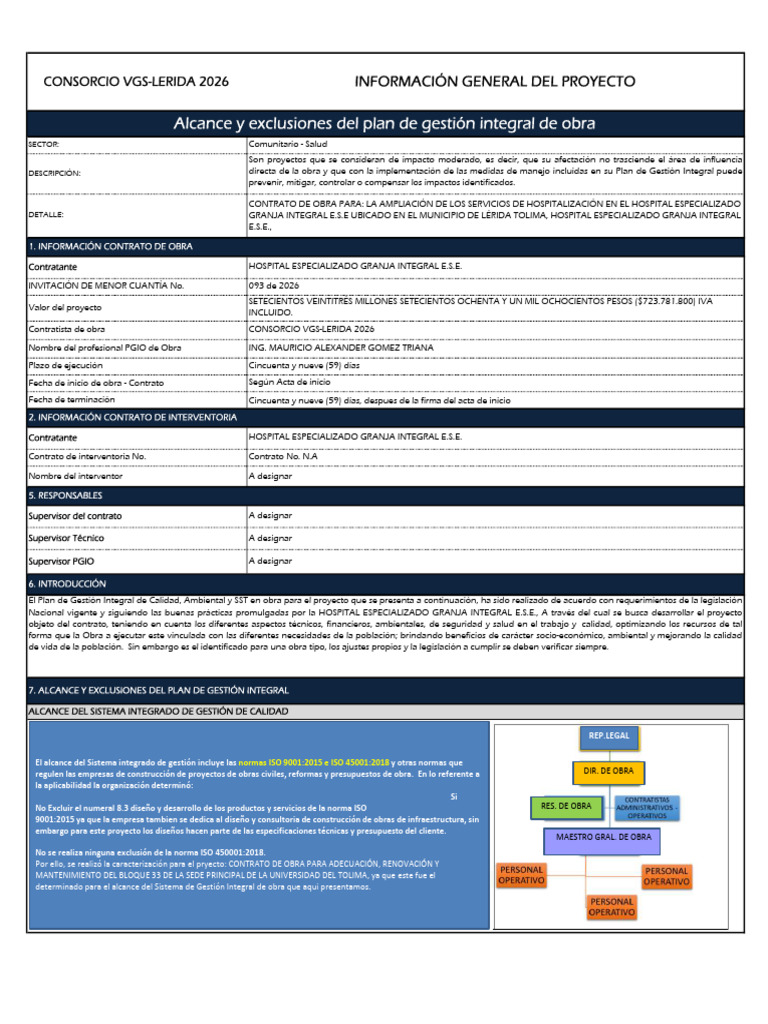 Pgio Obra - Vgs Lerida 2026 4 | PDF | Calidad (comercial) | Agua