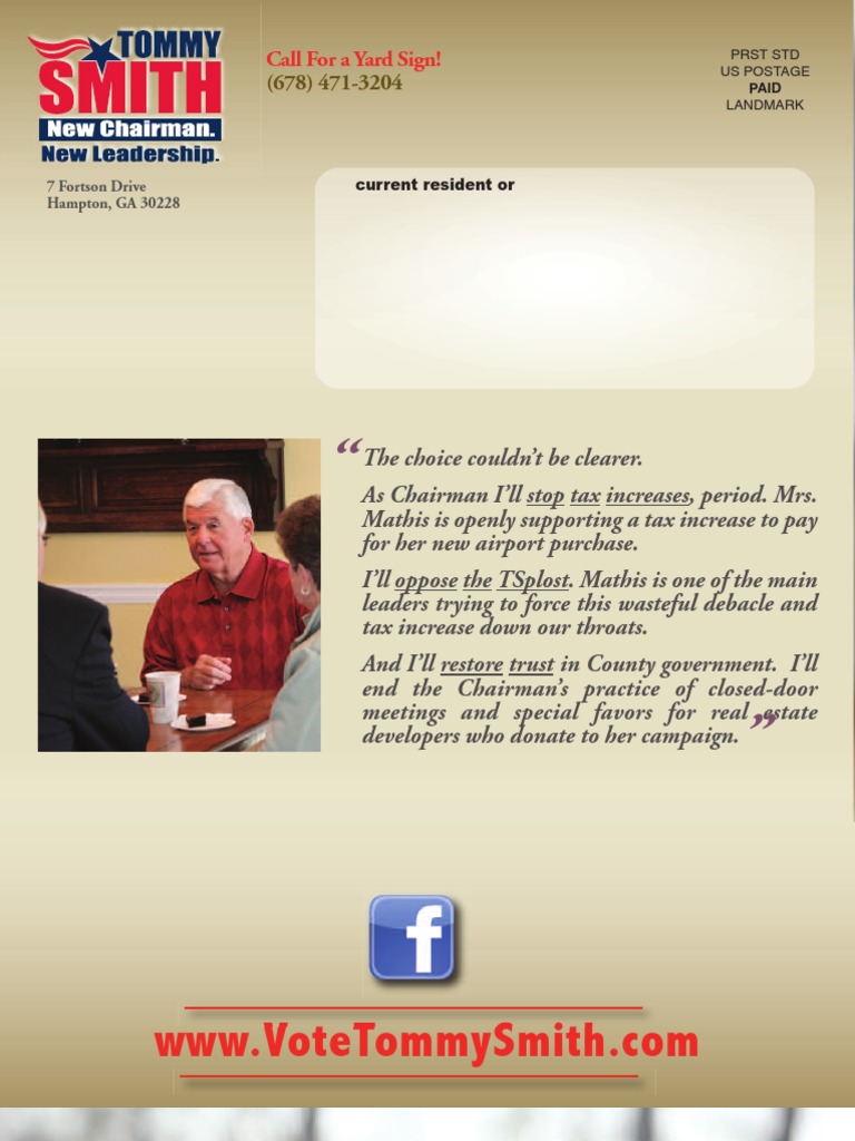 Tommy Smith Flyer | PDF | Deficit Spending | Taxes