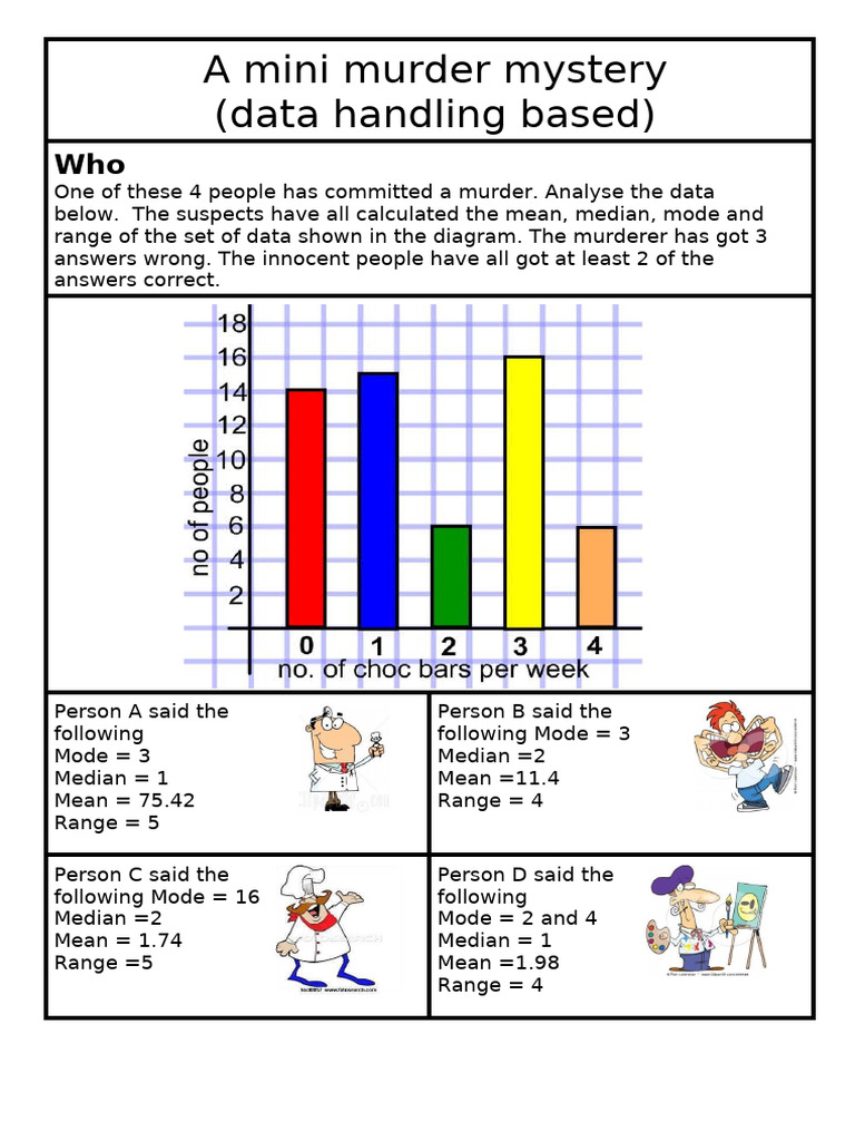 Mean-Median-Modemini Murder Mystery Data Handling | PDF