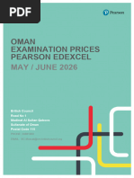 Pearson Edexcel Examination Fee List May June 2026 0 | PDF | Physics
