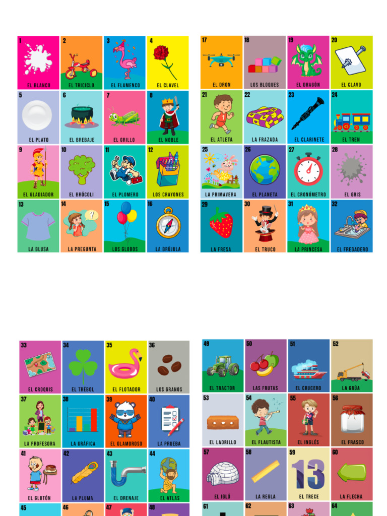 Loteria Palabras | PDF