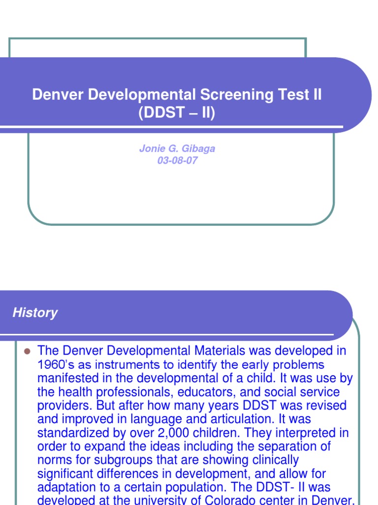 Denver Developmental Screening Test II (DDST | PDF | Validity ...