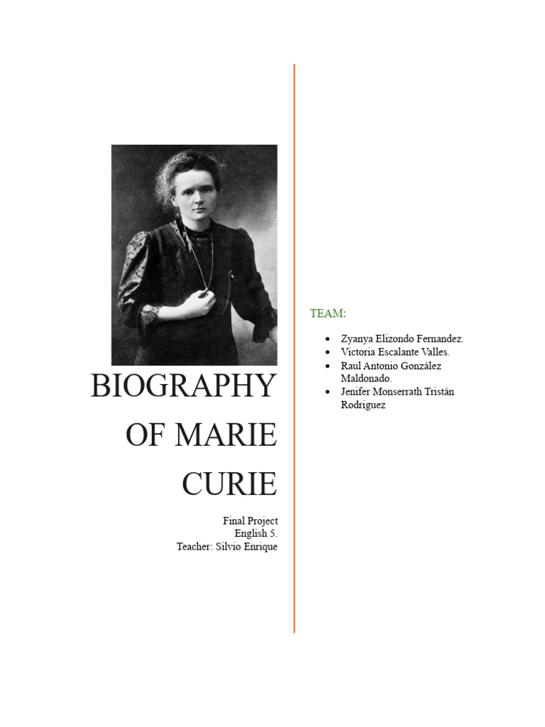 Biograhy Marie Curie | PDF