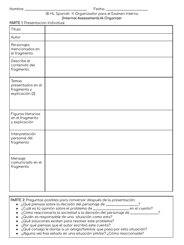 11+20+2025+IB+IA+Template+Spanish+B+Higher+Level+%28IA+Prep%29 | PDF