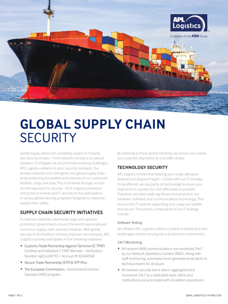 1A1. APLL Security Policy Statement | PDF | Logistics | Cargo