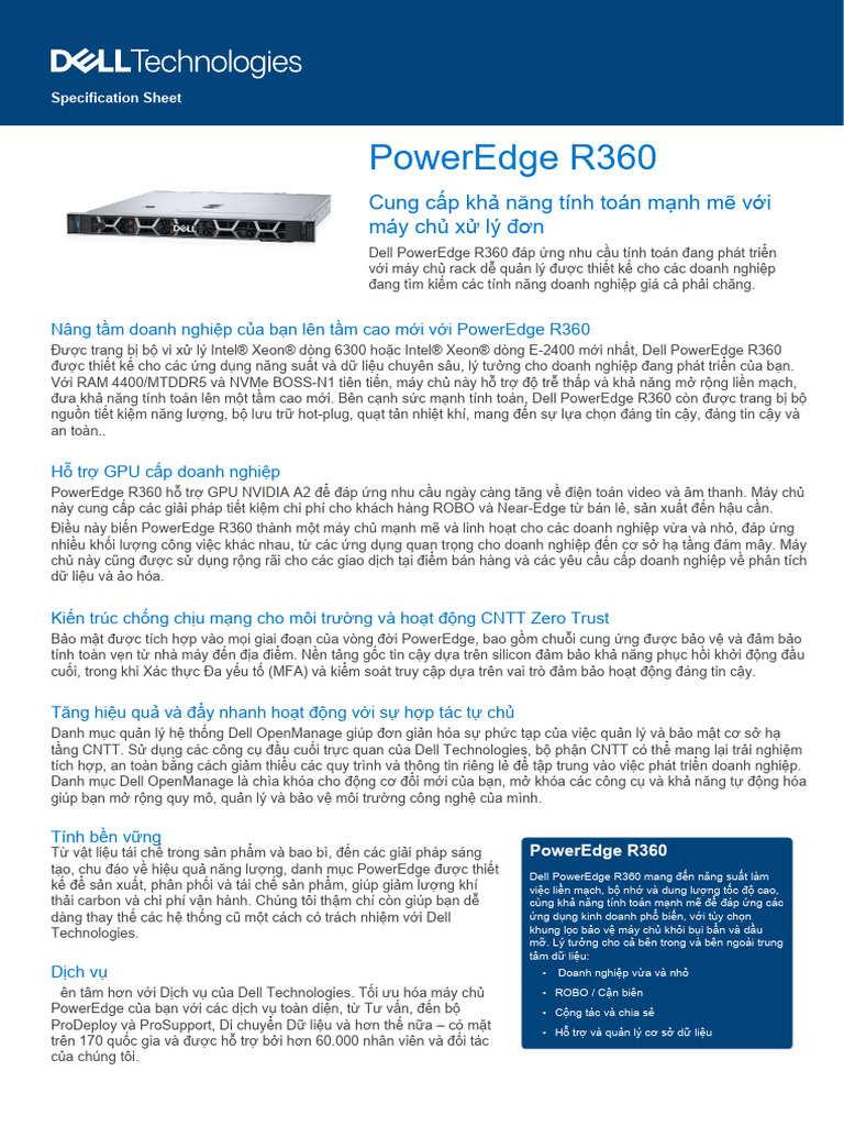 Poweredge r360 - VI | PDF