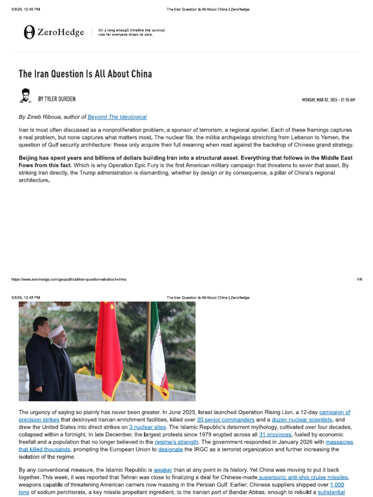 The Iran Question Is All About China - 260303 - 131702 | PDF