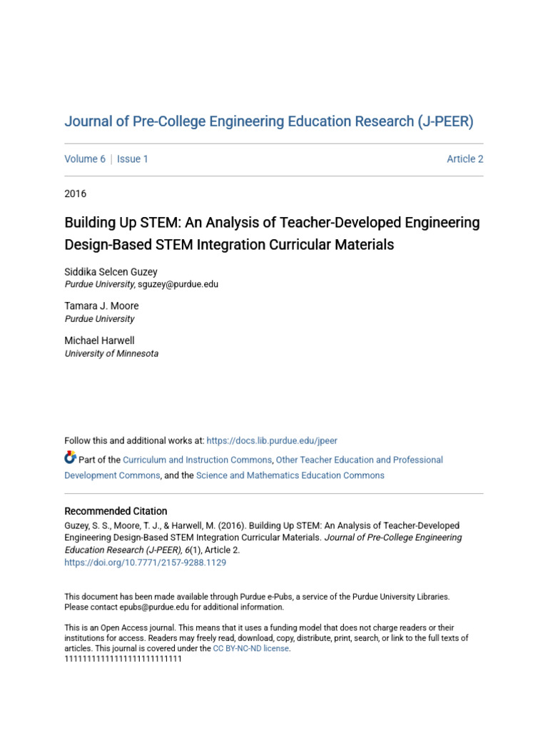 Building Up STEM_ an Analysis of Teacher-Developed Engineering De | PDF ...