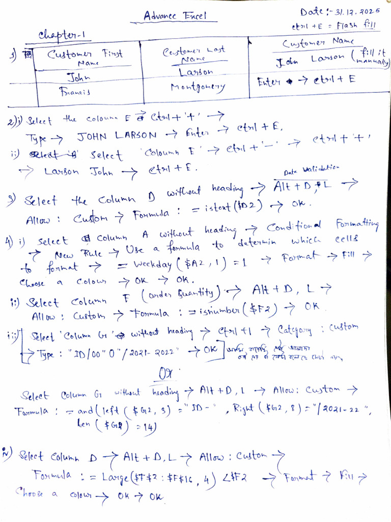 Advance Excel Notes | PDF