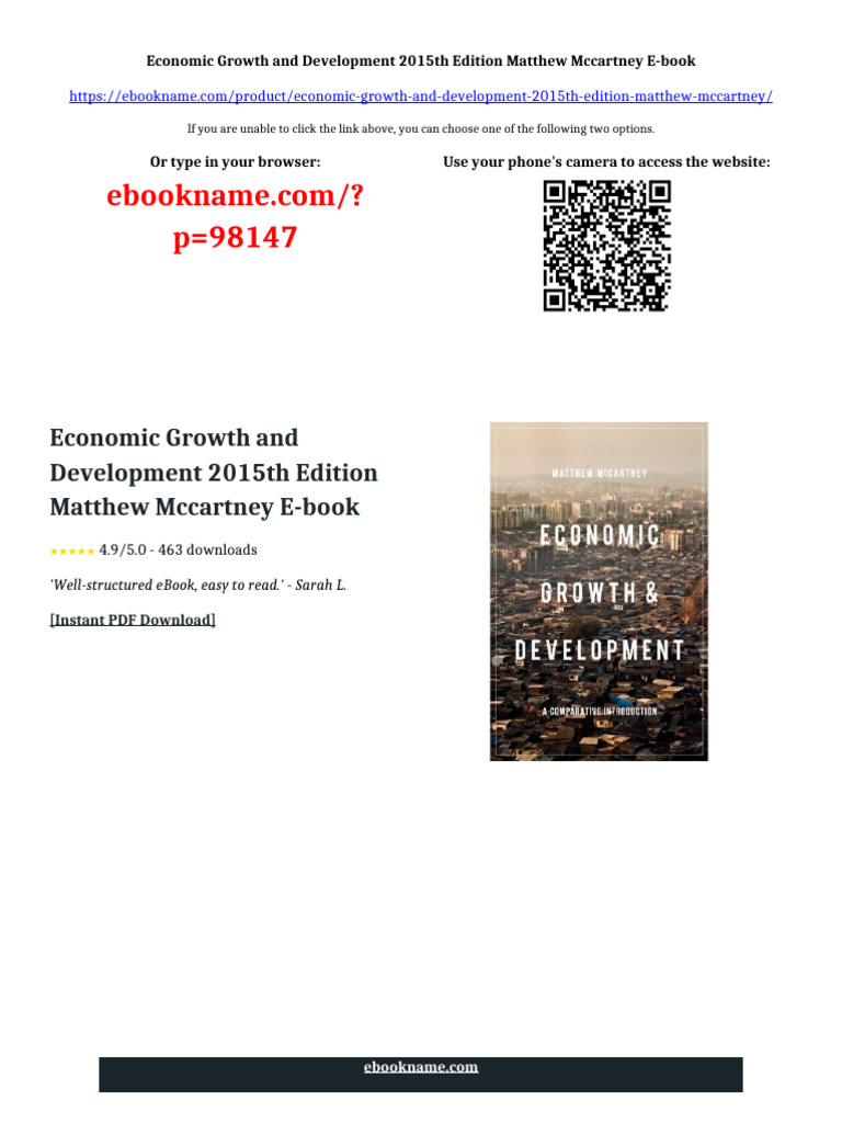 Economic Growth and Development 2015th Edition Matthew Mccartney ebook ...