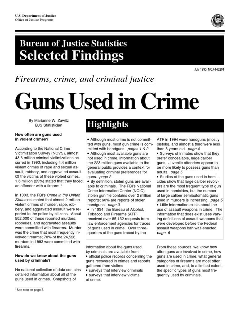 DOJ - Gun Caliber Study | PDF | Politics