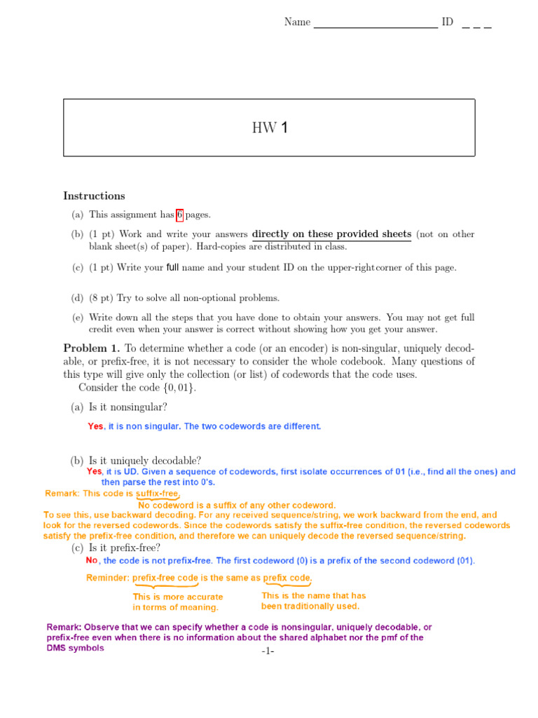HW[1]_Sol | PDF | Encodings | Computer Science