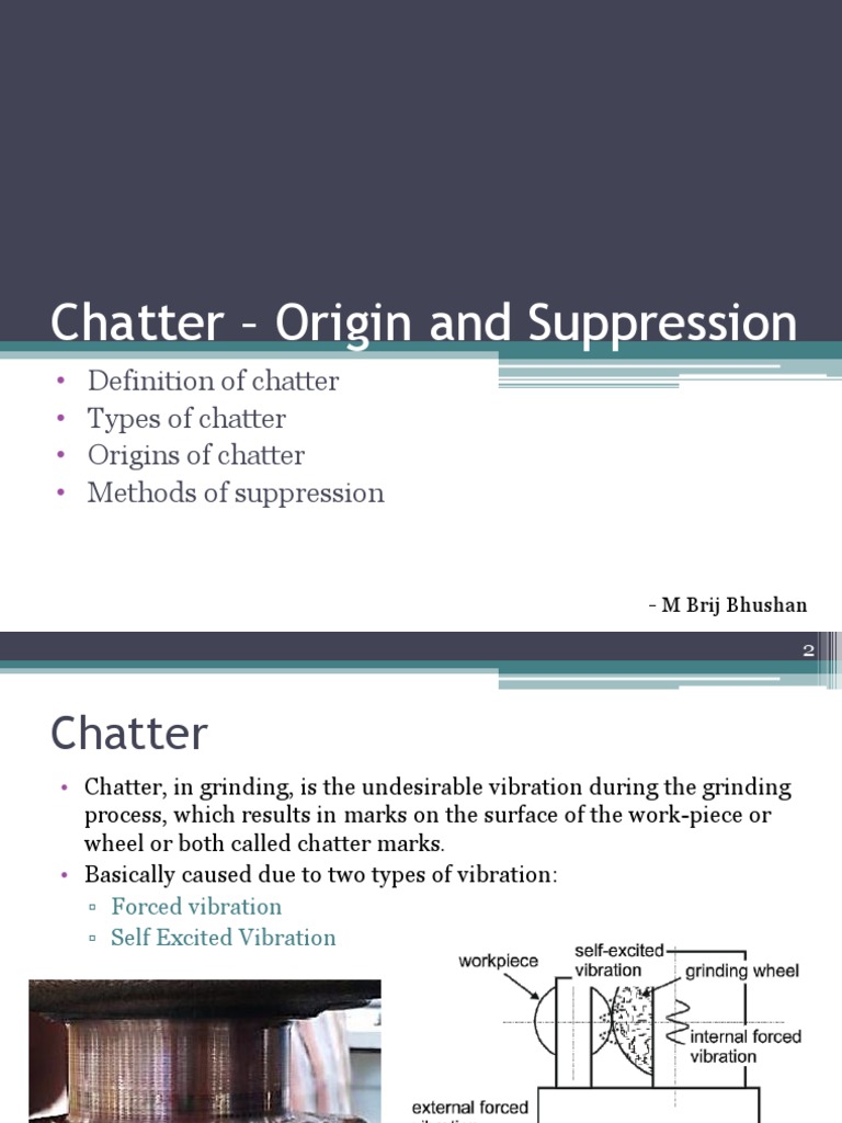 Chatter - Origin and Suppression | PDF | Grinding (Abrasive Cutting ...