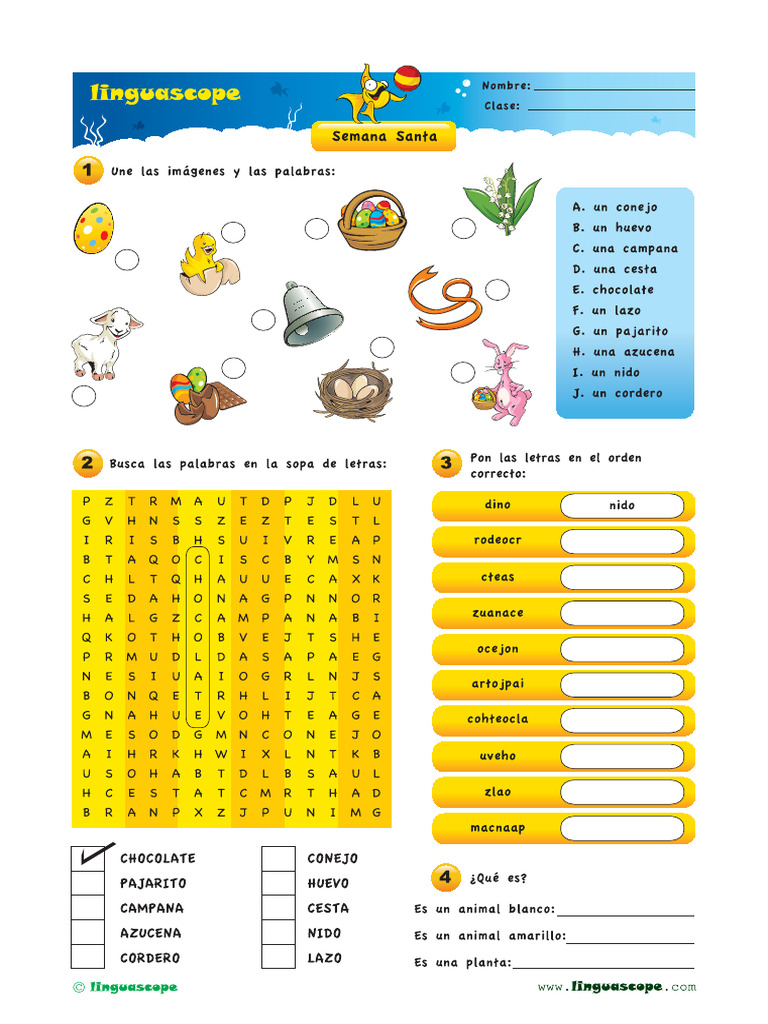 Easter Linguascope Worksheet | PDF