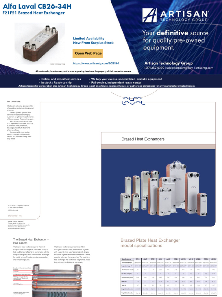 Alpha Laval Heat Exchangers Catalog | PDF | Heat Exchanger | Continuum ...