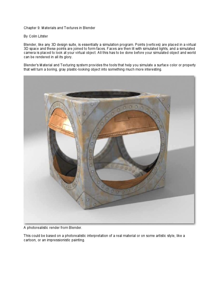 Essential Blender 09 Materials Tutorial | PDF | 3 D Computer Graphics | Texture Mapping