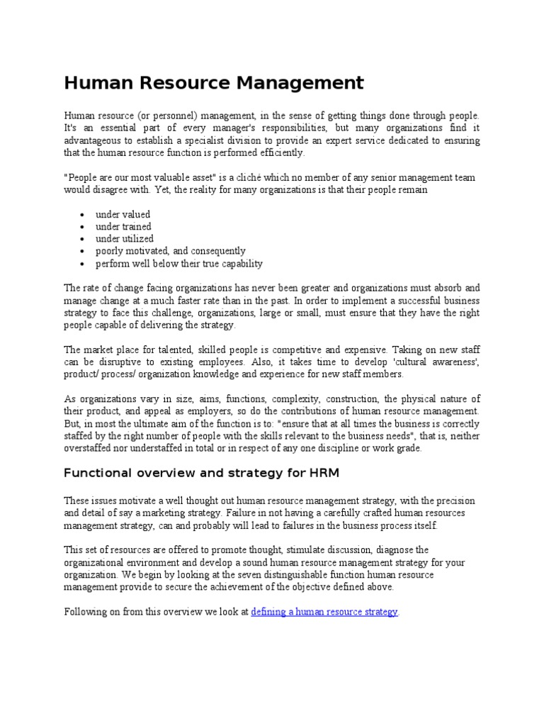 Effective Human Resource Management Guide | PDF | Performance Appraisal ...