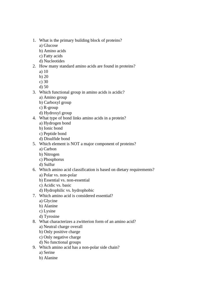 Bio Chem Unit 2 Chem of Protein | PDF | Amino Acid | Proteins