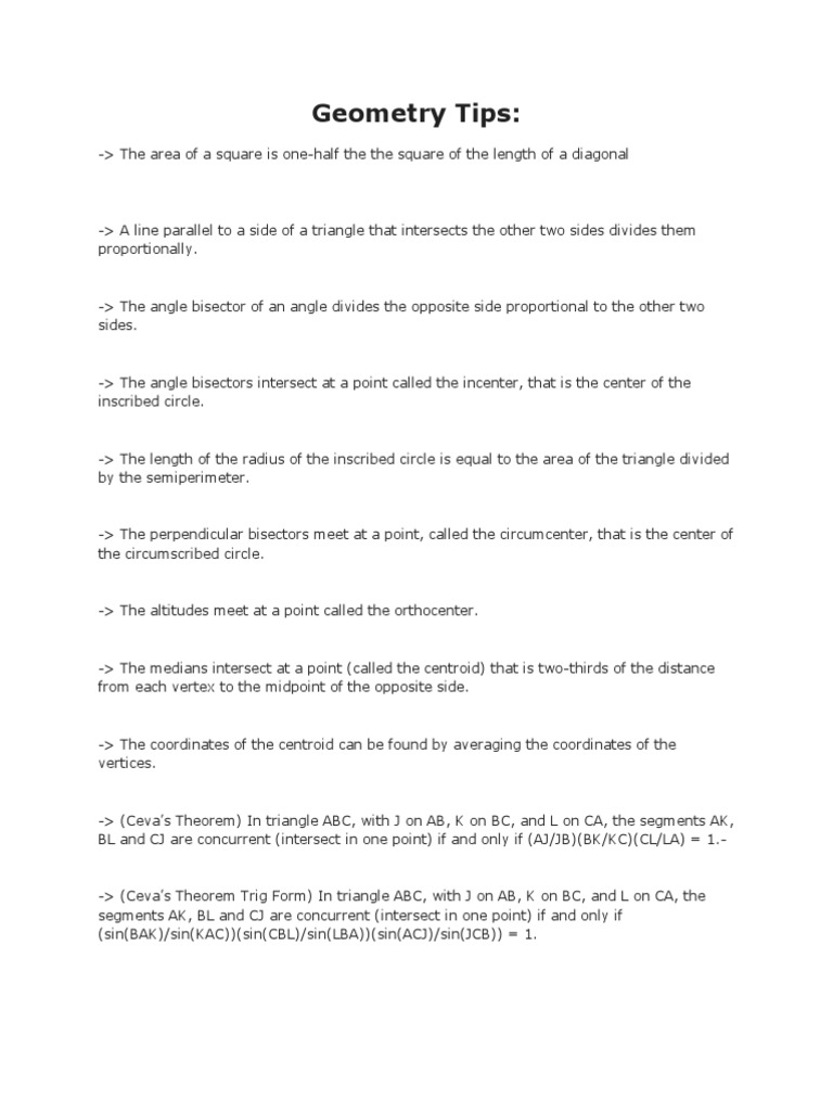 Geometry Tips | PDF