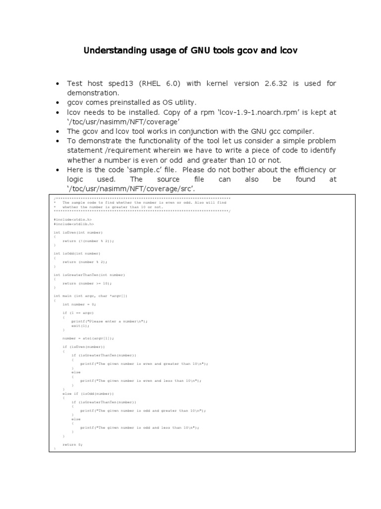 Understanding Usage of Gcov and Lcov | PDF | Gnu | Computer Engineering