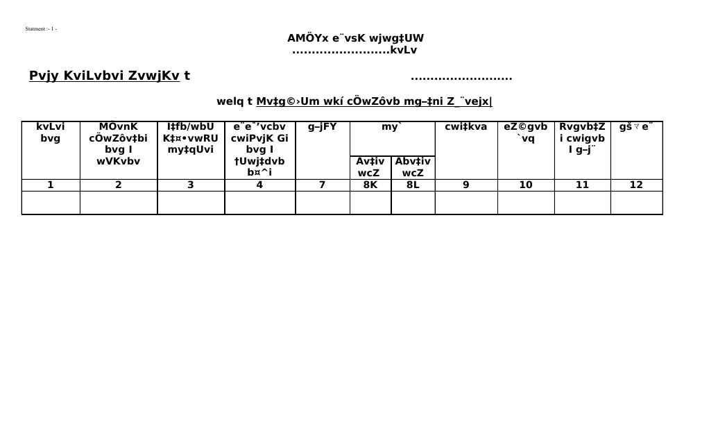 Statment Format | PDF