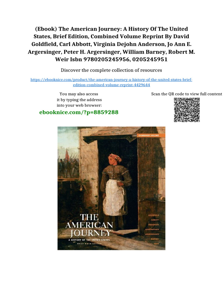 (Ebook) The American Journey: A History of the United States, Brief ...