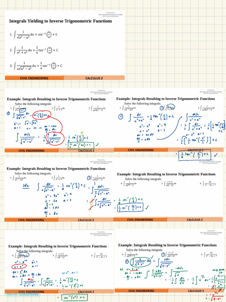 Integral of Inverse Trigo Functions | PDF | Calculus | Mathematical ...