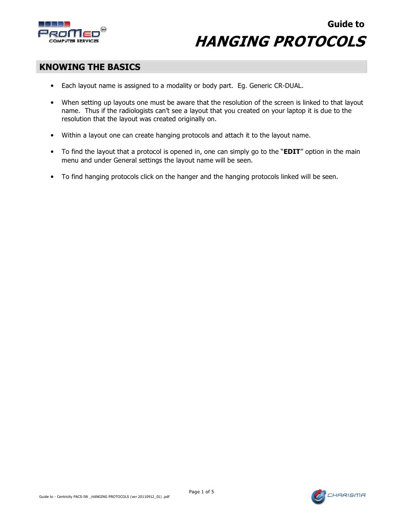 Guide To - Centricity Pacs-Iw - Hanging Protocols - Ver 20110912 - 01 ...
