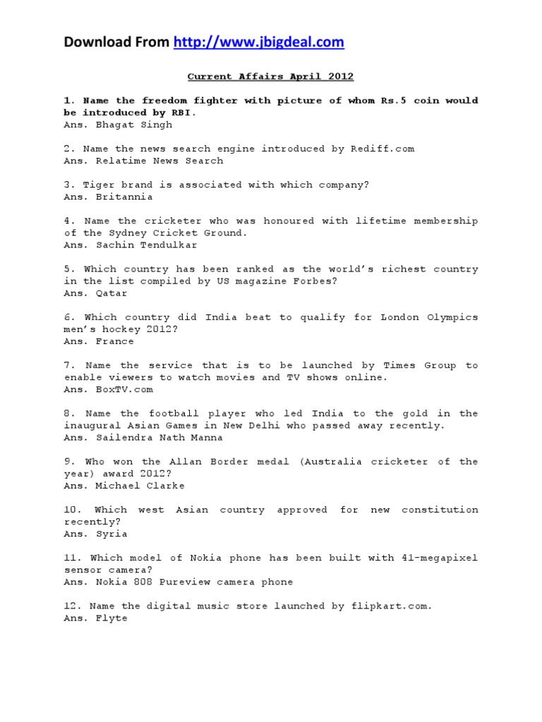 General Awareness....... | PDF