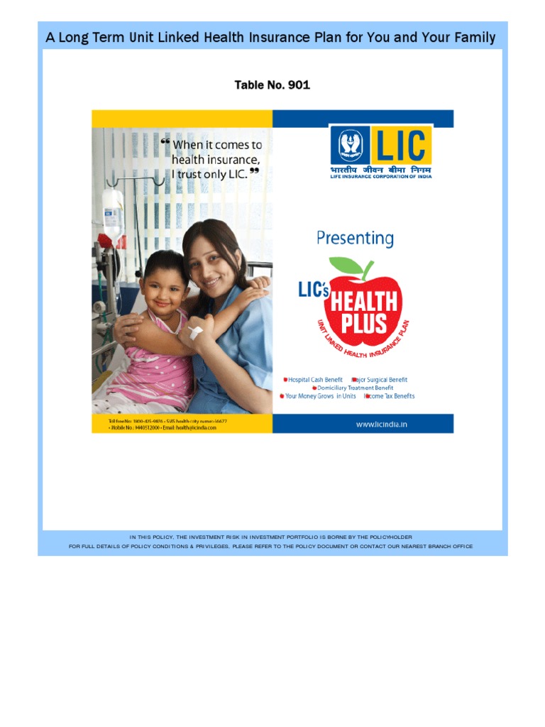 LIC Health Plus Plan Overview | PDF