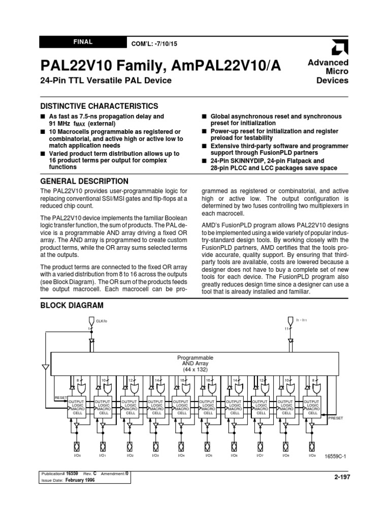 Pal 22 V 10 | PDF | Digital Electronics | Electronic Circuits
