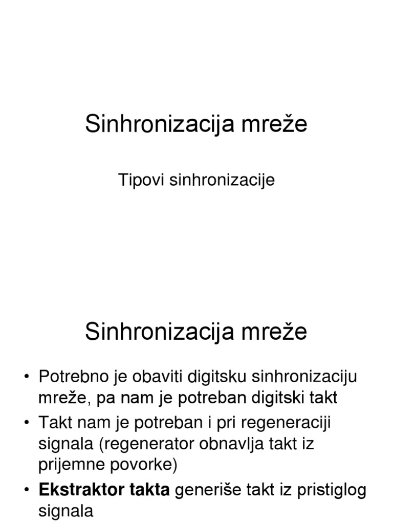 Sinhronizacija Mreze | PDF