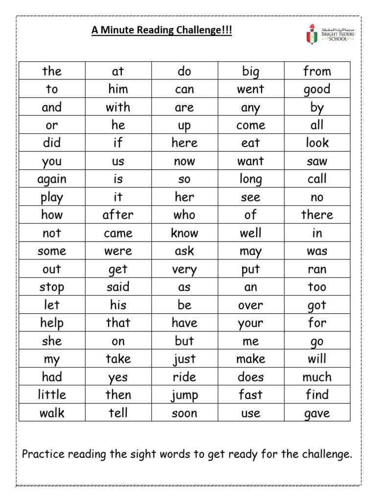 Reading Sight Words | PDF