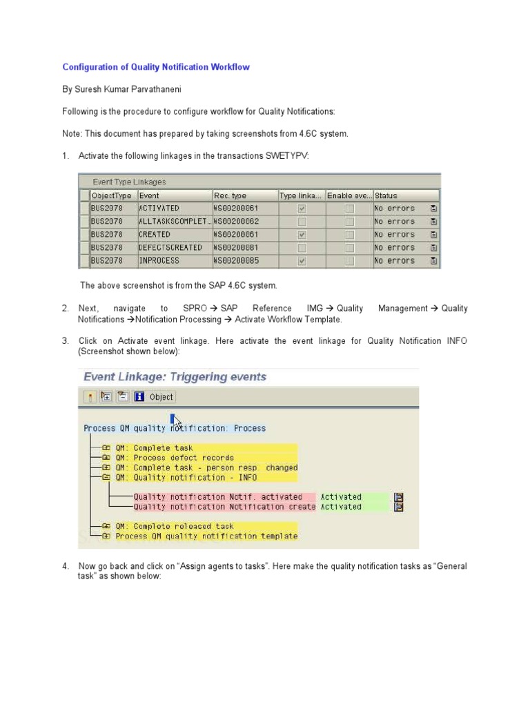 Configuring SAP Quality Notification Workflow | PDF | Computing | Software