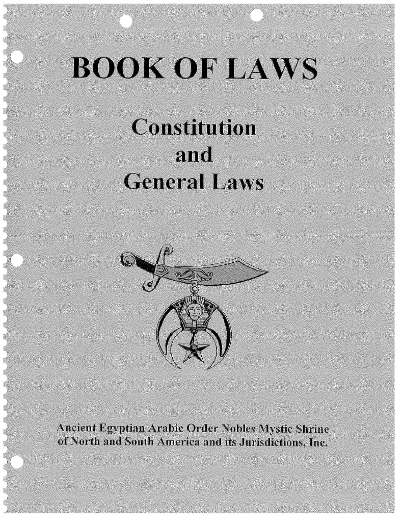 Prince Hall Shriners: Book of Laws