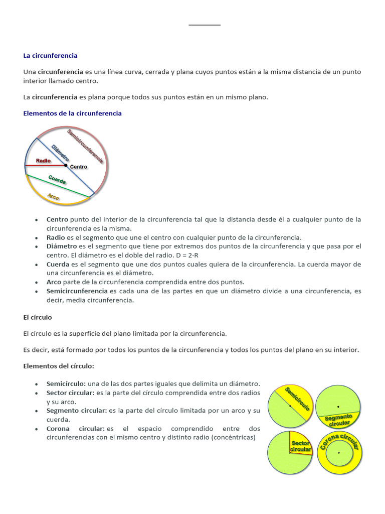 El Circulo y Su Area | PDF | Diámetro | Circulo
