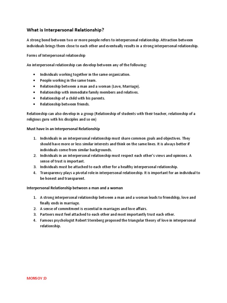 Understanding Interpersonal Relationships | PDF | Interpersonal ...