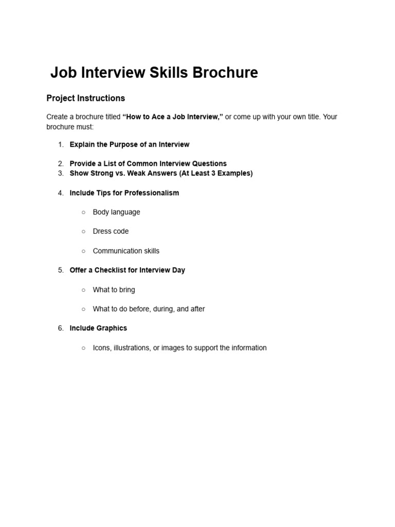 Job Interview Skills Brochure | PDF