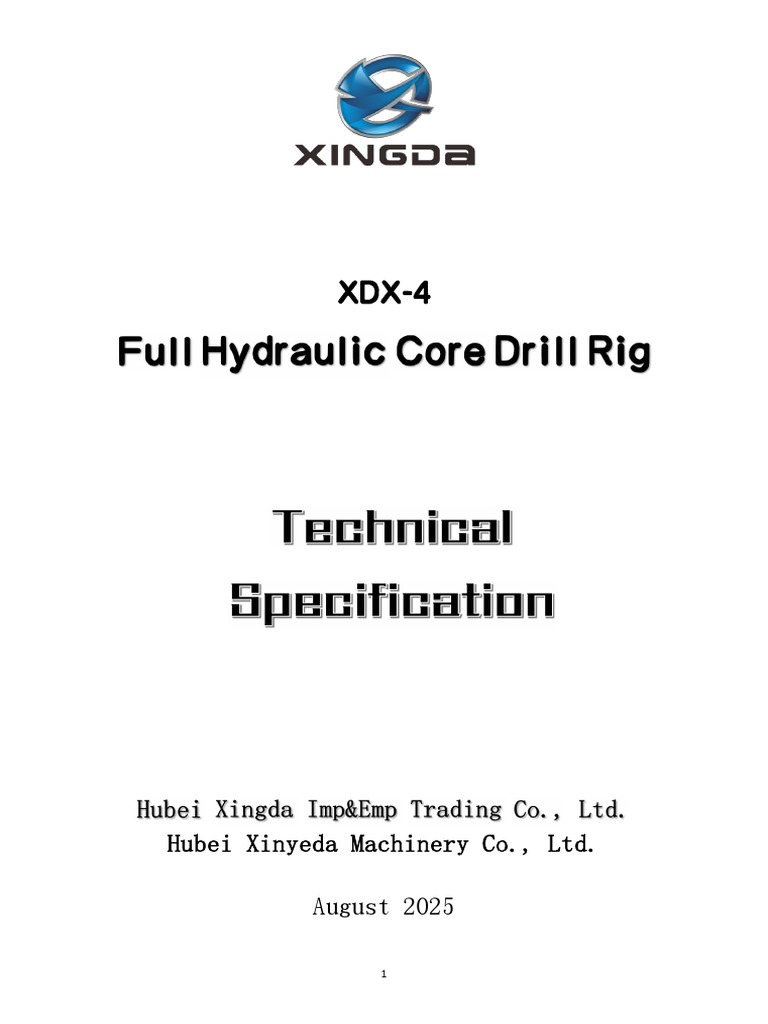 XDX-4型岩芯钻机规格书（英）(2025-09-15 06_36_02) | PDF | Drill | Pump