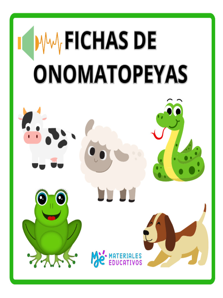 Fichas de Onomatopeyas de Animales | PDF