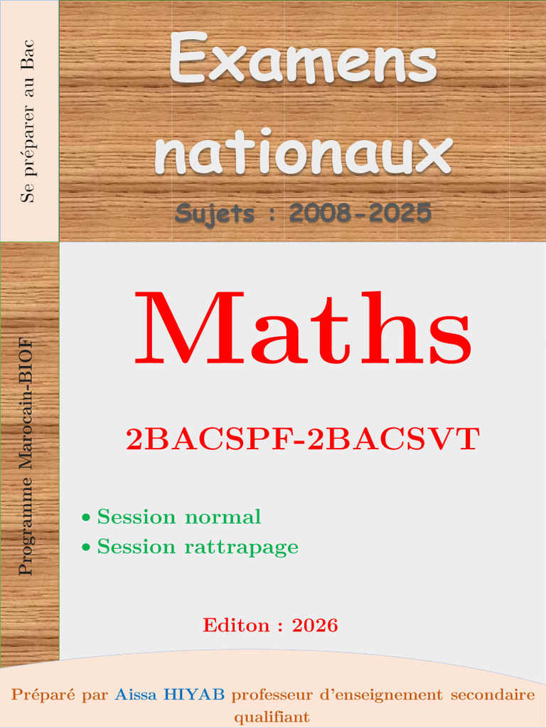 Examens Nationaux Math SPC SVT 2008 2025 | PDF | Coordonnées ...