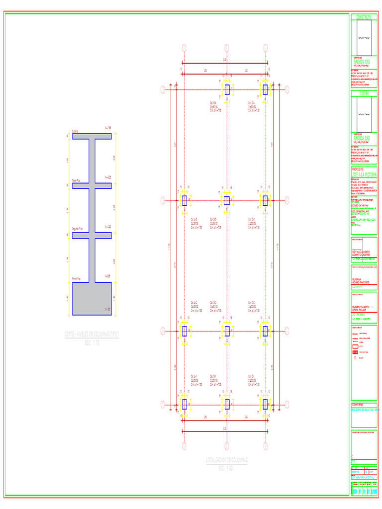 Planta Estructural Piso Localizacion de Columnas | PDF