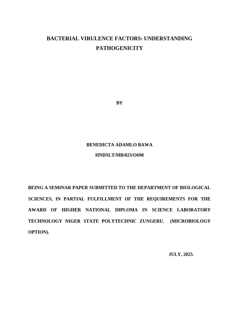 BEN - Bacterial Virulence Factor | PDF | Bacteria | Virulence