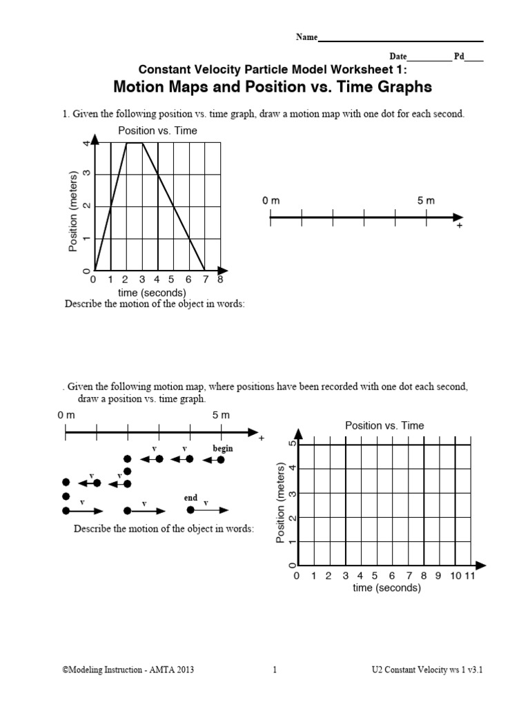 Motion Maps and Position Vs Time | PDF | Velocity | Applied And ...