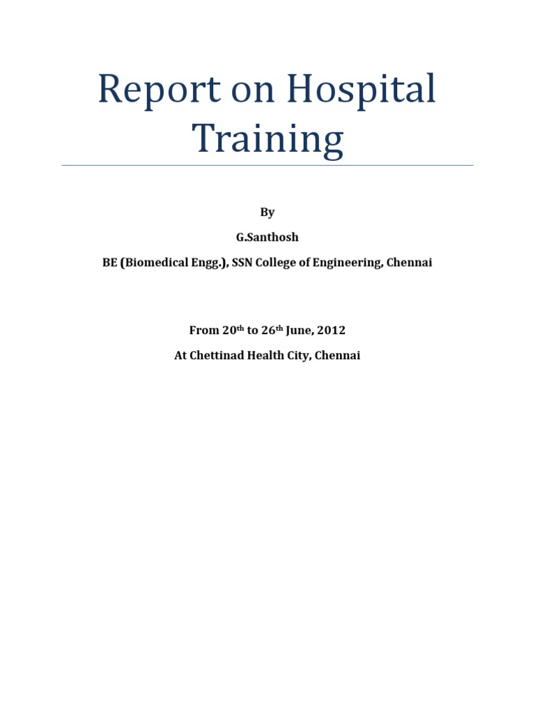 Report On Hospital Training | PDF | Medical Ultrasound | Medical Imaging
