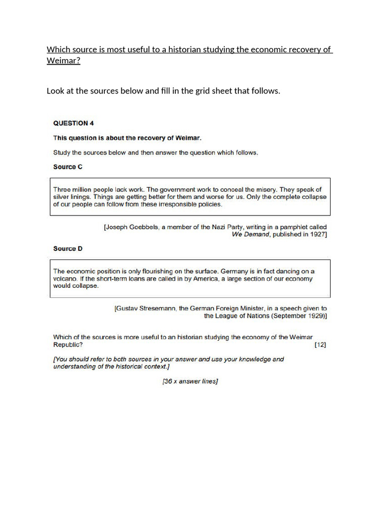 03 Question 4 More Useful Source Sheet | PDF