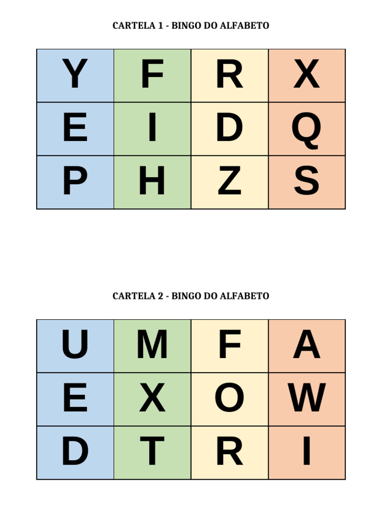 Bingo Alfabeto | PDF