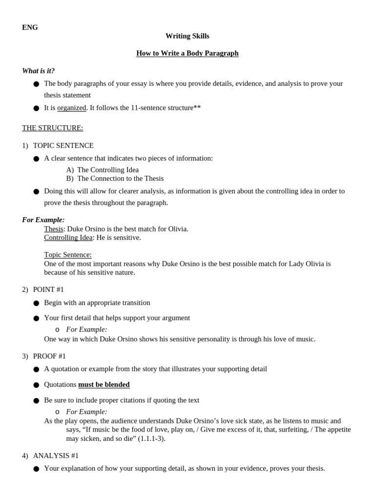 Walker How To Write A Body Paragraph | PDF | Essays